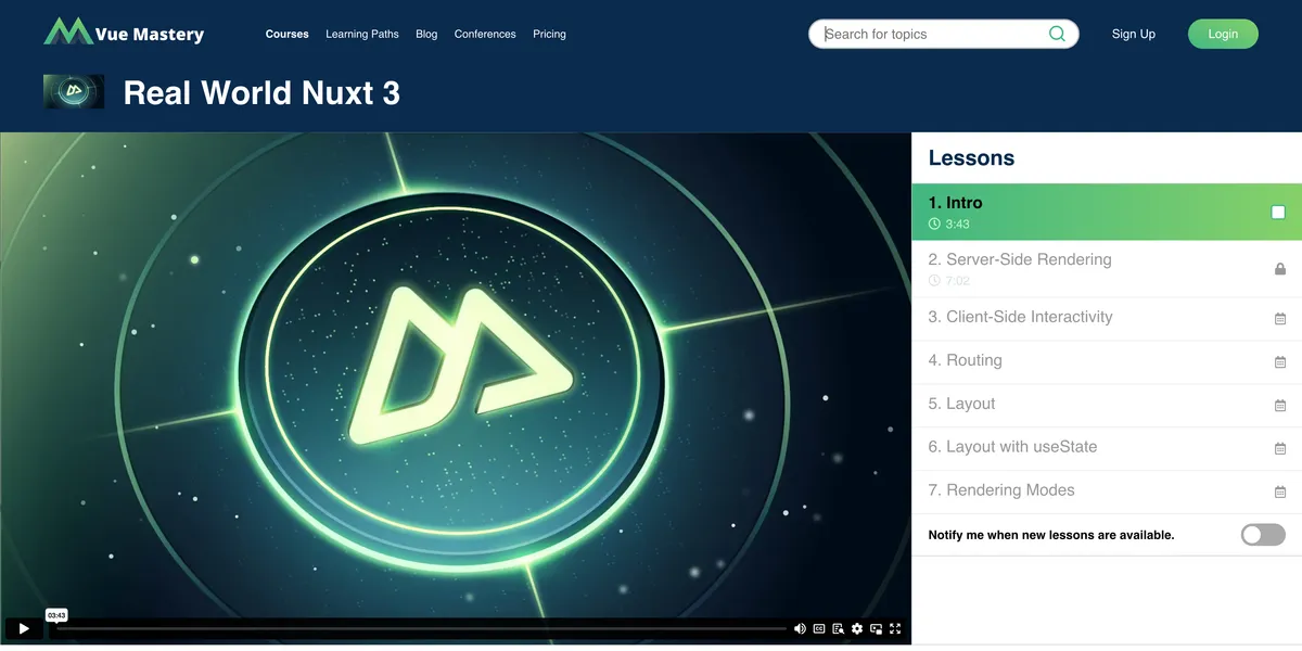 Nuxt Video Courses